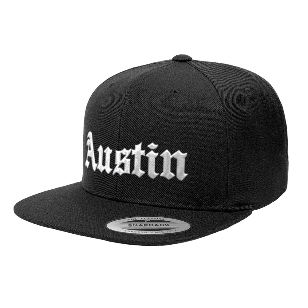 Austin Texas Olde English Snapback Hat Premium Cap 6089M – Official ...