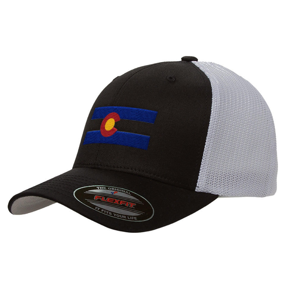 Colorado State Flag Trucker Snapback Hat Retro Mesh Cap Denver Boulder ...